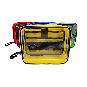 Lightning X Premium Color Coded Organizer First Aid Kit Accessory Pouches - Extra Large - Zippered Bag w/Transparent Window - Set of 4 for EMT, Trauma, IFAK Medic Kits…