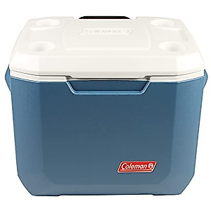 Coleman Portable Cooler with Wheels Xtreme Wheeled Cooler, 50-Quart, Blue/White