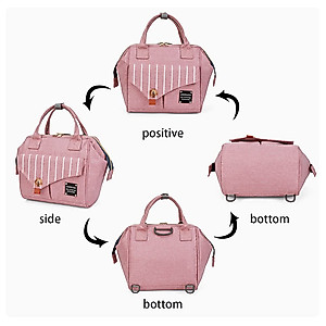 MOMIGO Diaper Bag Backpack- Baby Waterproof Multi-Function Mini Smart Diaper Bag Backpack With Insulation Pocket Baby Messenger for Outdoor & Working Mothers, Small Size (Pink)