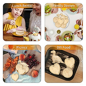 Sandwich Cutter and Sealer Set, 3 Pcs Bread Decruster Sandwich Mold Dinosaur Heart and Circle Shapes Pancake Maker DIY Sandwich Cutters for Kids Boys