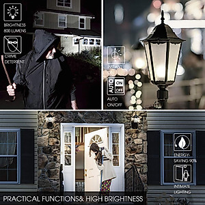 Energetic 4-Pack Dusk to Dawn LED Outdoor Light Bulb, 60 Watt Equivalent(6W), 800LM, Daylight 5000K, E26 Base, Automatic On/Off Sensor Light Bulb for Porch, Hallway, Garage, UL Listed