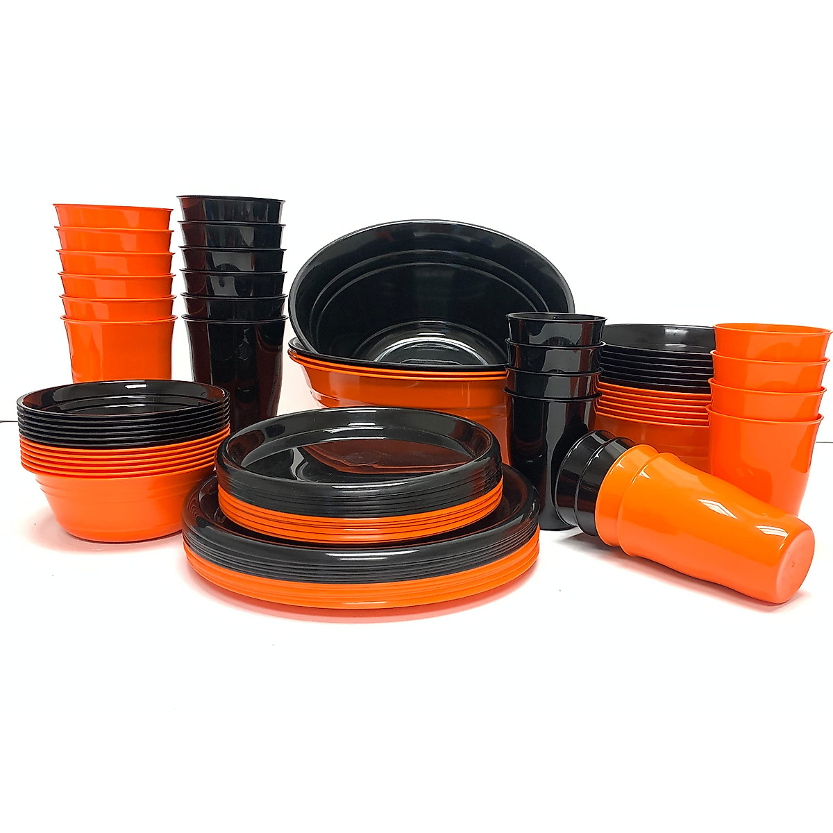 Mintra Home Snack Bowls Party Set (Black & Orange 76pc)