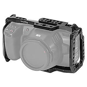 [New Version] SMALLRIG BMPCC 4K & 6K Cage for Blackmagic Design Pocket Cinema Camera 4K & 6K w/Cold Shoe, NATO Rail – 2203