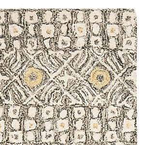 SAFAVIEH Micro-Loop Collection Accent Rug - 2'6" x 4', Charcoal & Ivory, Handmade Wool, Ideal for High Traffic Areas in Entryway, Living Room, Bedroom (MLP801H)