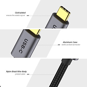 USB C to DisplayPort Adapter,QGeeM 4K@60HZ Thunderbolt 3 to Displayport Cable Compatible with MacBook Pro 2019/2018,ipad pro 2018,Surface Book,Dell XPS,Sumsang Galaxy S10 Note 9 Dex,USB C to DP Cable