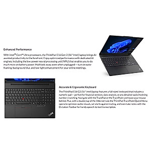 Lenovo ThinkPad E16 Gen 1 School & Business Laptop 16.0" IPS WUXGA (Intel i7-1355U, 24GB RAM, 1TB M.2 2242 SSD, Backlit KYB, FP Reader, Thunderbolt 4, WiFi 6, W11P) w/DKZ USB Port Expander