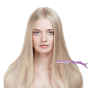 12 Pieces Hair Styling Thinning Razor Set, 2 Pieces Hair Styling Razor Hair Cutting Texturizing Razors and 10 Pieces Replacement Spare Blades for Salon Home Christmas Valentine's Day Giving (Pink)