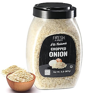 Fresh Finest Bulk Spices Commercial and Home Cooking 2 LB Dehydrated Chopped Onion Flakes Bulk, Dried Onion For Soups, Stews, Vegetables, Dehydrated onions Perfect for emergency food supply