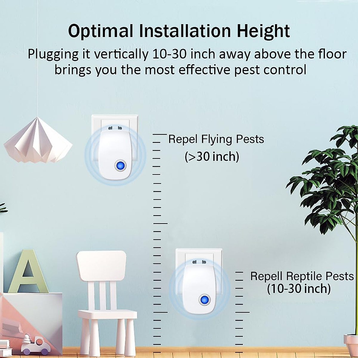 Ten KiKi Ultrasonic Pest Repeller Plug-in Ultrasonic Repellent for Mice, Mouse, Mosquito, Insect, Spider, Bug, Ant, Cockroach, Rodents & Rats Indoor Use Repeller 6 Packs, White