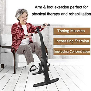 Upper and Lower Limb Rehabilitation Bicycle, Elderly Household Rehabilitation Training Equipment, Hand and Leg Rehabilitation Training Exercise Bike,Black