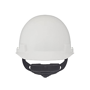 MSA 10074067 SmoothDome Cap Style Safety Hard Hat with Fas-Trac III Ratchet Suspension | Polyethylene Shell, Superior Impact Protection, Self Adjusting Crown Straps - Standard Size in White