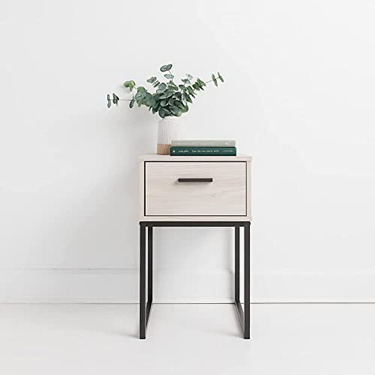 Signature Design by Ashley Socalle Modern Industrial Nightstand, Natural Beige