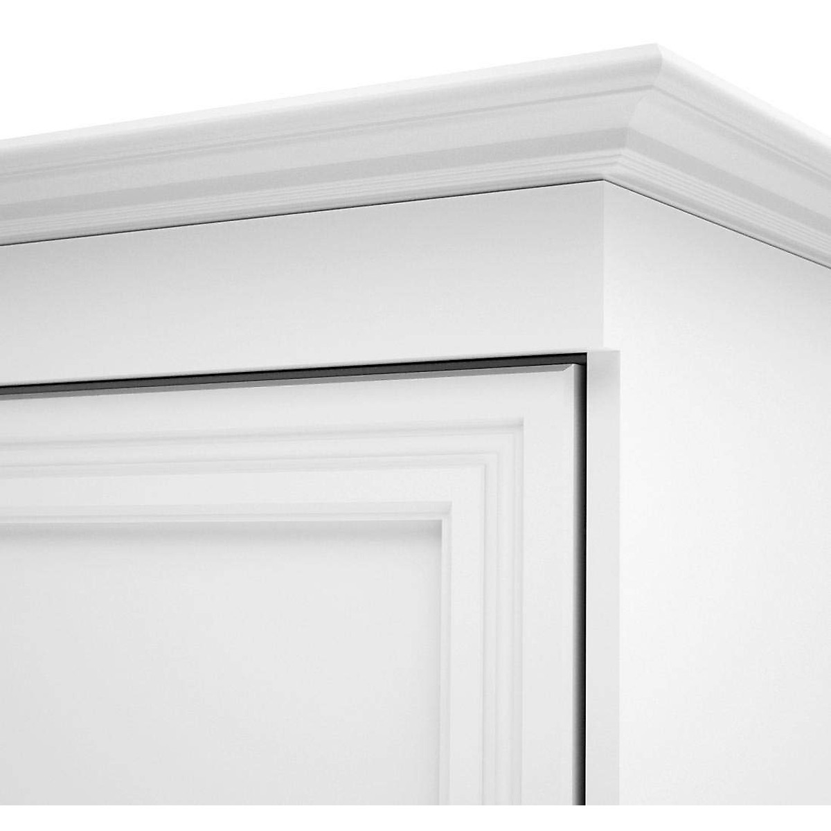 Bestar Versatile Queen Murphy Bed with Closet Organizer (92W) in White, Sleeping Arrangement and Wardrobe for Multipurpose Room