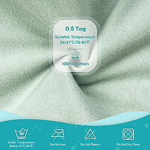 ZIGJOY Shark-Fin Transition Swaddle - 1.0 Tog Baby Sleep Sack Soft Cotton Transitional Baby Wearable Blanket with 2-Way Zipper, Hemp Grey, 0-3 Months