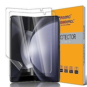 Orzero (2 Pack Compatible for Samsung Galaxy Z Fold 5 5G TPU Screen Protector (Not Glass), Premium Quality Soft PET Edge to Edge High Definition Anti-Scratch Bubble-Free (Lifetime Replacement)