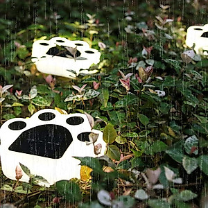 ZHUANYIYI 4 Pieces, Outdoor Solar Lights, Creative Bear Paws Inserted Lawn Landscape Lights, Home Garden Pavement Decorative Street Lights, Courtyard Waterproof Wall Lights
