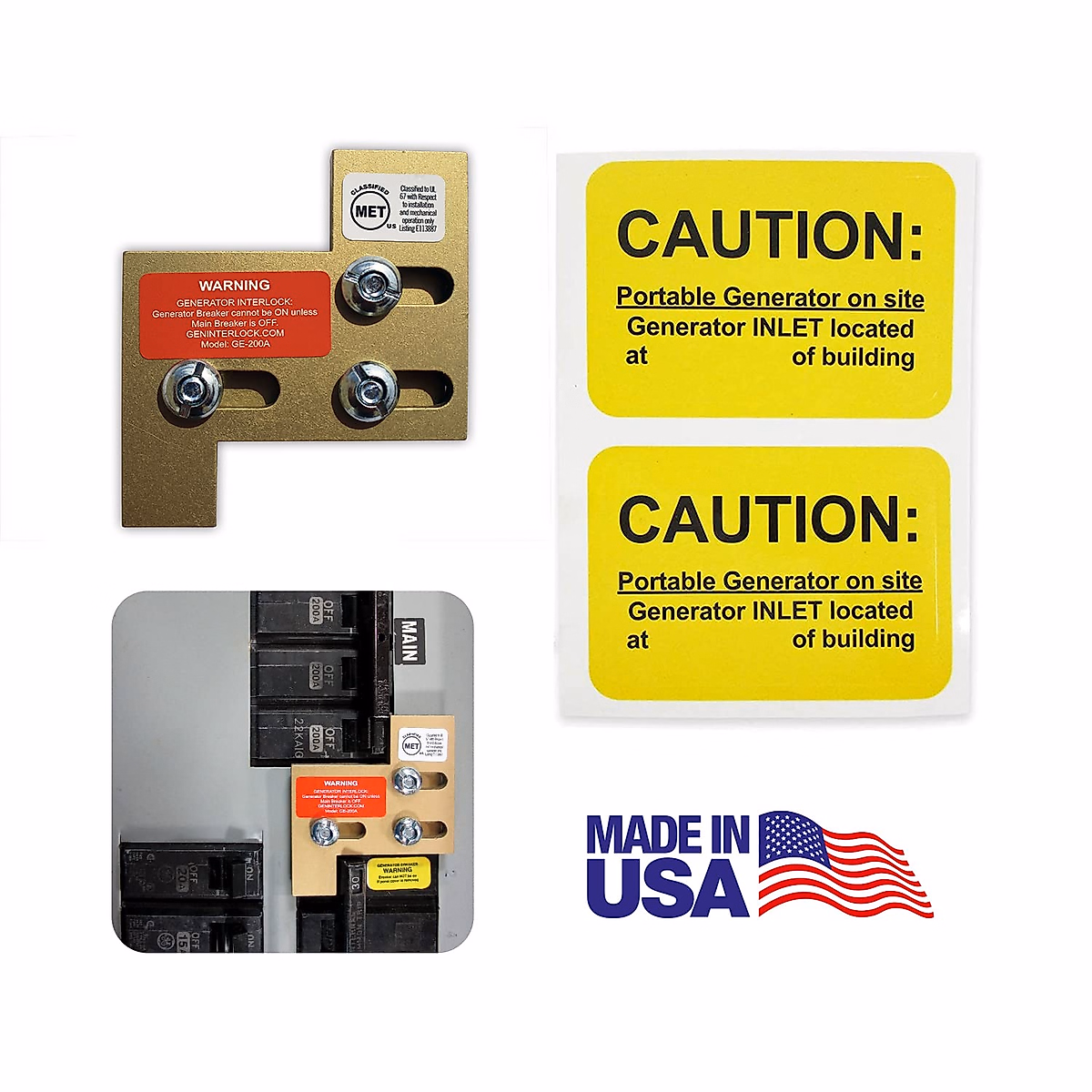 GE-200A GE General Electric Generator Interlock Kit for 150 or 200 amp Main Breaker Panel