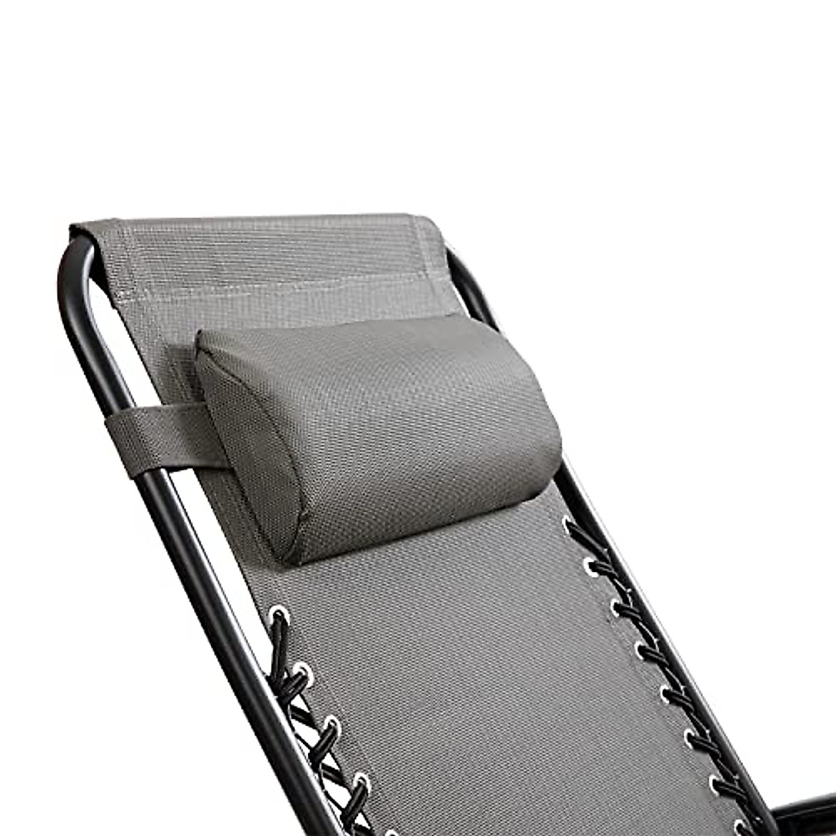 Flash Furniture Celestial Adjustable Folding Mesh Zero Gravity Reclining Lounge Chair with Pillow and Cup Holder Tray in Gray, Set of 2