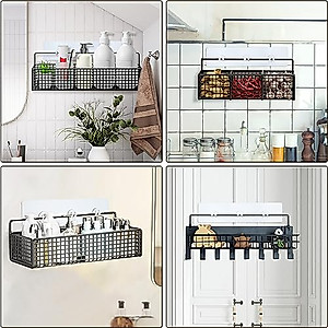 Ouligay 2PCS Shower Caddy Adhesive Hooks Replacement No Drilling Shower Wall Caddy Hooks Strong Sticker Hooks Corner Shower Caddy Adhesive Sticker for Bathroom Shower Caddy