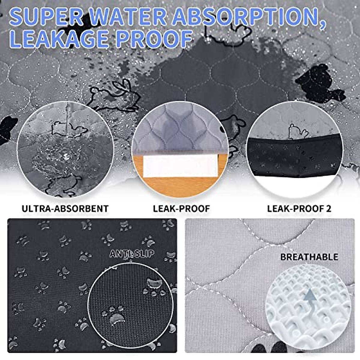 Guinea Pig Cage Liners, 2Pack Washable Fleece Guinea Pig Bedding, Waterproof Reusable & Super Absorbent Anti Slip Guinea Pig Pee Pad for Rabbits, Hamster Rat Small Animals Pet, Guinea Pig Accessories