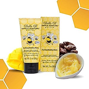 Bella B Nurturing Nipple Butter 2 oz - Organic Nipple Cream For Breastfeeding - Natural Nipplecreams For Breastfeeding - Breastfeeding Nipple Cream - Nipple Cream For Breastfeeding Organic
