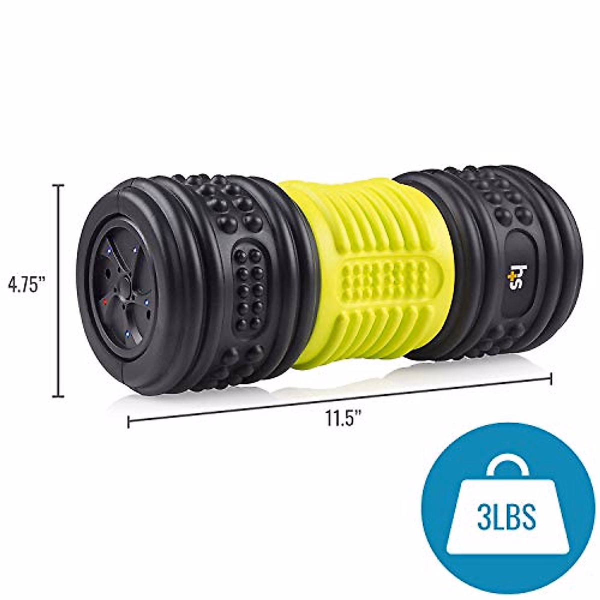 HealthSmart Vibrating Foam Roller, FSA & HSA Eligible Massage Roller and Muscle Roller for Exercise and Physical Therapy with Four Speed Vibrations and Deep Tissue Massage, Firm Density