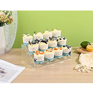 AISIDERK 12" Acrylic Riser, Acrylic Shelves - 3-Tier Clear Perfume Organizer,Sturdy and Stable Acrylic Organizer for Display Decorative,Skincare Organizers for Countertop, Tabletop, Collectibles, Nail