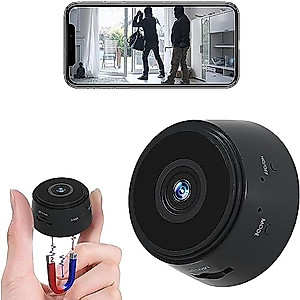 Aneekiti Mini Spy Camera Wireless WiFi Hidden Camera 1080P Full Hidden Cameras with Night Vision and Motion Detection Security Nanny Camera for Outdoor Home Office1 black