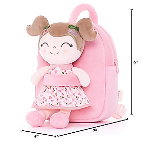 Gloveleya Kids Backpack Toddler Backpack Plush Backpack with Soft Doll Cherry Girl Pink 9 Inches New…