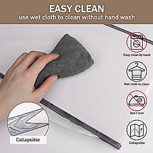 Cloth Drawer Organizer Foldable Closet Dividers Nylon Pants Clothes Storage Box Fabric Dresser Compartments for Jeans Tshirt Clothing Organization, 2 Pack. (Gray 7 Cells-2pack)