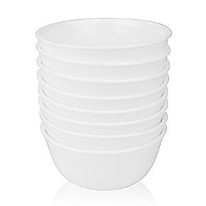 Corelle Livingware Winter Frost White 28 Ounce Glass Soup / Cereal Bowl (Set of 8)