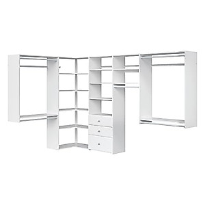 Easy Track Ultimate Corner Wood Kit Closet Organizer, White