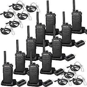 Retevis RB26 3 Watt 2 Way Radios Walkie Talkies Long Range, Radios Walkie Talkies with Earpiece and Mic Set, 2000mAh Battery, Shock Resistant, for School Industrial Government(10 Pack)