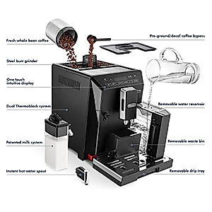 DeLonghi ECAM44660B Eletta Fully Automatic Espresso, Cappuccino and Coffee Machine with One Touch LatteCrema System and Milk Drinks Menu