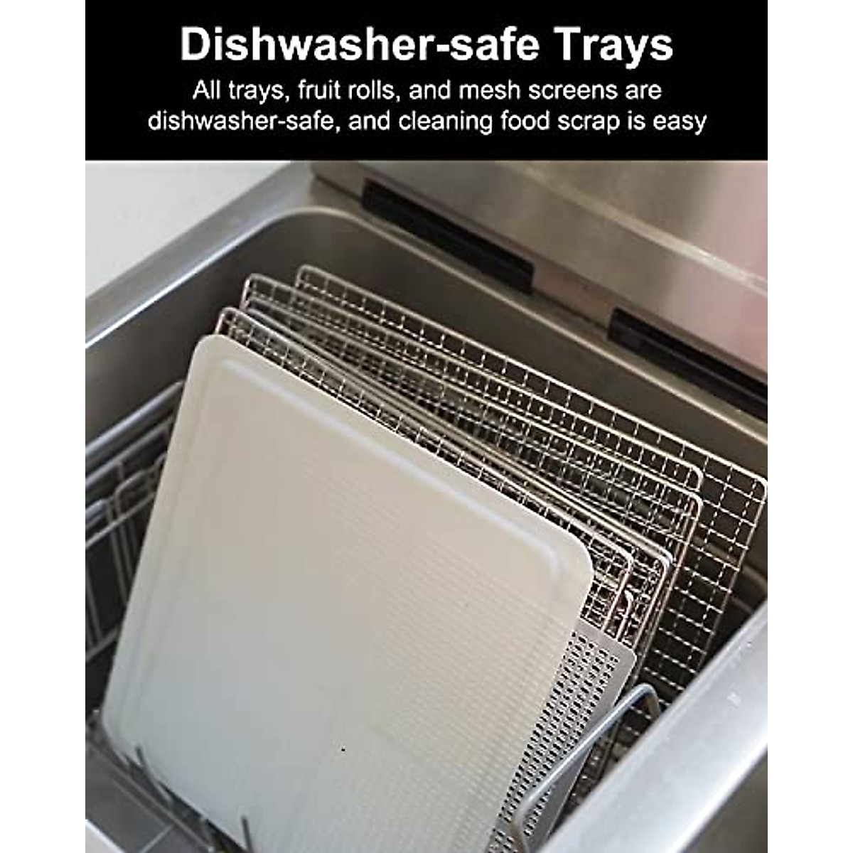 CROWNFUL Food Dehydrator Machine, 7 Stainless Steel Trays, Dryer for Jerky, Vegetable, Fruit, Meat, Dog Treats, Herbs, and Yogurt, Equipped Safety Over-Heat Protection, Digital Timer and Temperature Control, ETL Listed, 30+ Free Online Recipes, Black