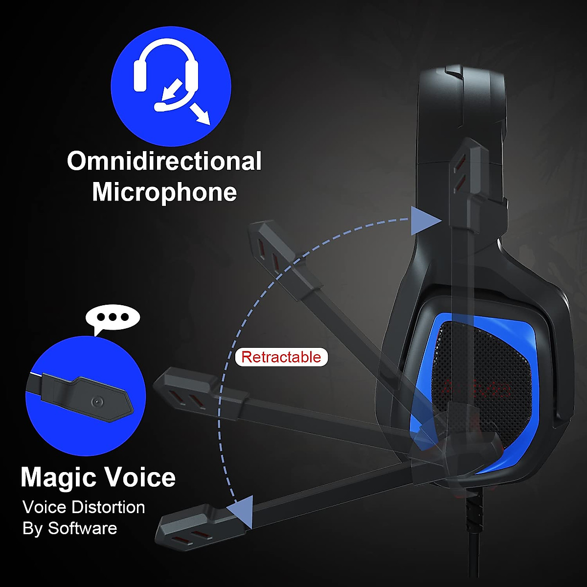SADES Stereo Gaming Headset 3.5mm for P'S4 PC X'box One P'S5 Controller, Noise Cancelling Over Ear Headphones with Mic, Soft Memory Earmuffs for Multi-Platforms