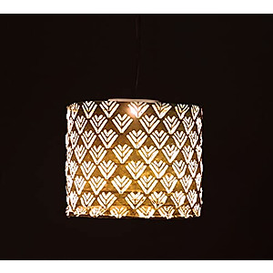 Allsop Home and Garden Soji Stella Drum LED Outdoor Solar Lantern, Handmade with Weather-Resistant Fabric for Patio or Garden, Color (Copper)