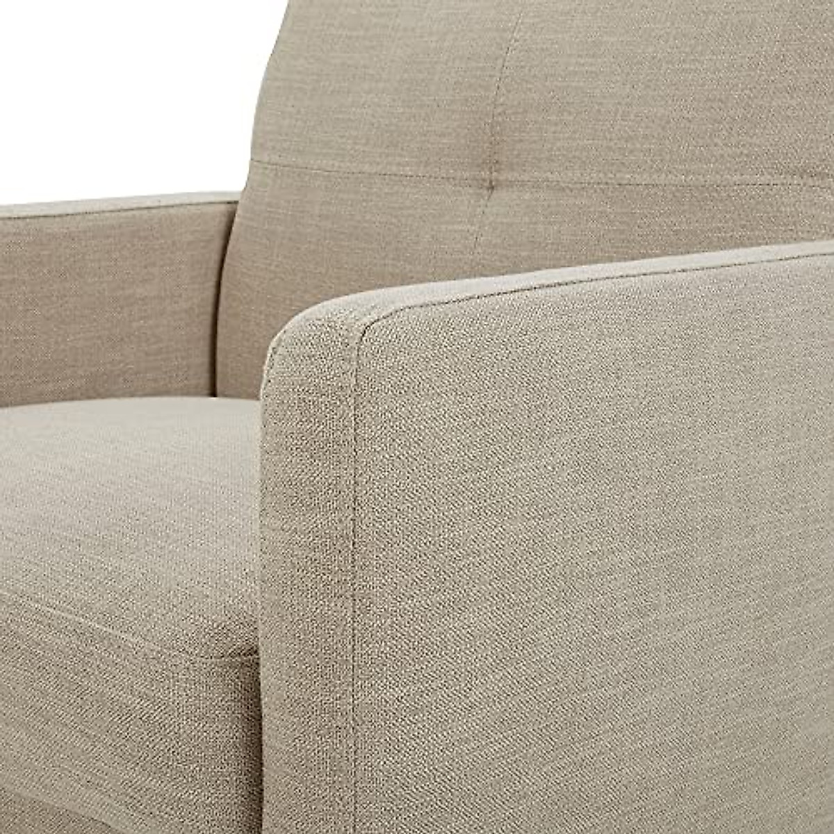 CHITA Living Room Chair Mid-Century Single Sofa Furniture 33''W Tufted Sofa Chair for Living Room Apartment, Solid Wood Leg, Easy Assembly, Flax Beige