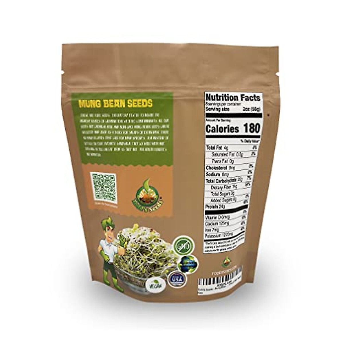 Todd’s Seeds - Mung Bean Sprouting Seed - Mung Bean Seeds - Chinese Green Bean - 1 Pound Bulk Seeds