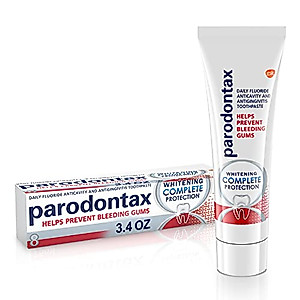 Parodontax Whitening Toothpaste for Bleeding Gums, Complete Protection Teeth Whitening and Gingivitis Treatment - 3.4 Ounce