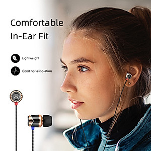 SoundMAGIC E10 Wired Earphones No Microphone HiFi Stereo Earbuds Noise Isolating in Ear Headphones Powerful Bass Tangle Free Cord Black Gold