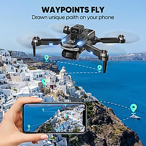 Mini Drone with Camera for Adults, 4K HD Foldable, One Key Take Off/Land Brushless Motor Waypoint Fly 32 Mins Long Flight, Toys for beginner