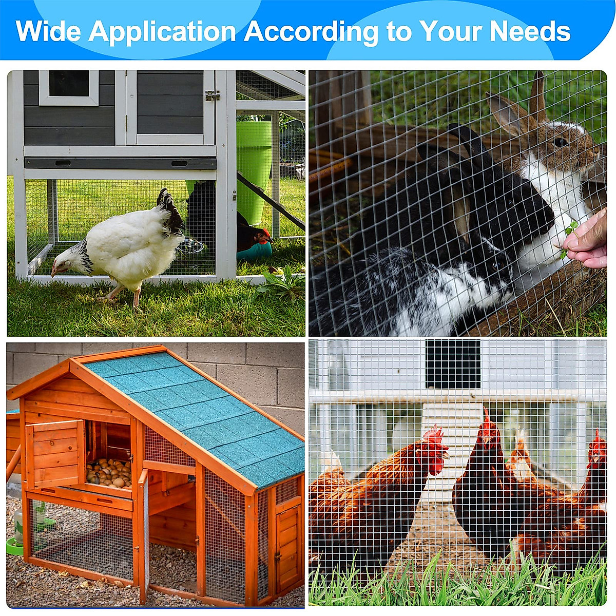 KANERS Black PVC Vinyl Coated Wire Mesh Hardware Cloth 1/2 in 48”x50’ 19 Gauge, Welded Wire Fencing Chicken Wire Mesh Roll Cage Wire Netting