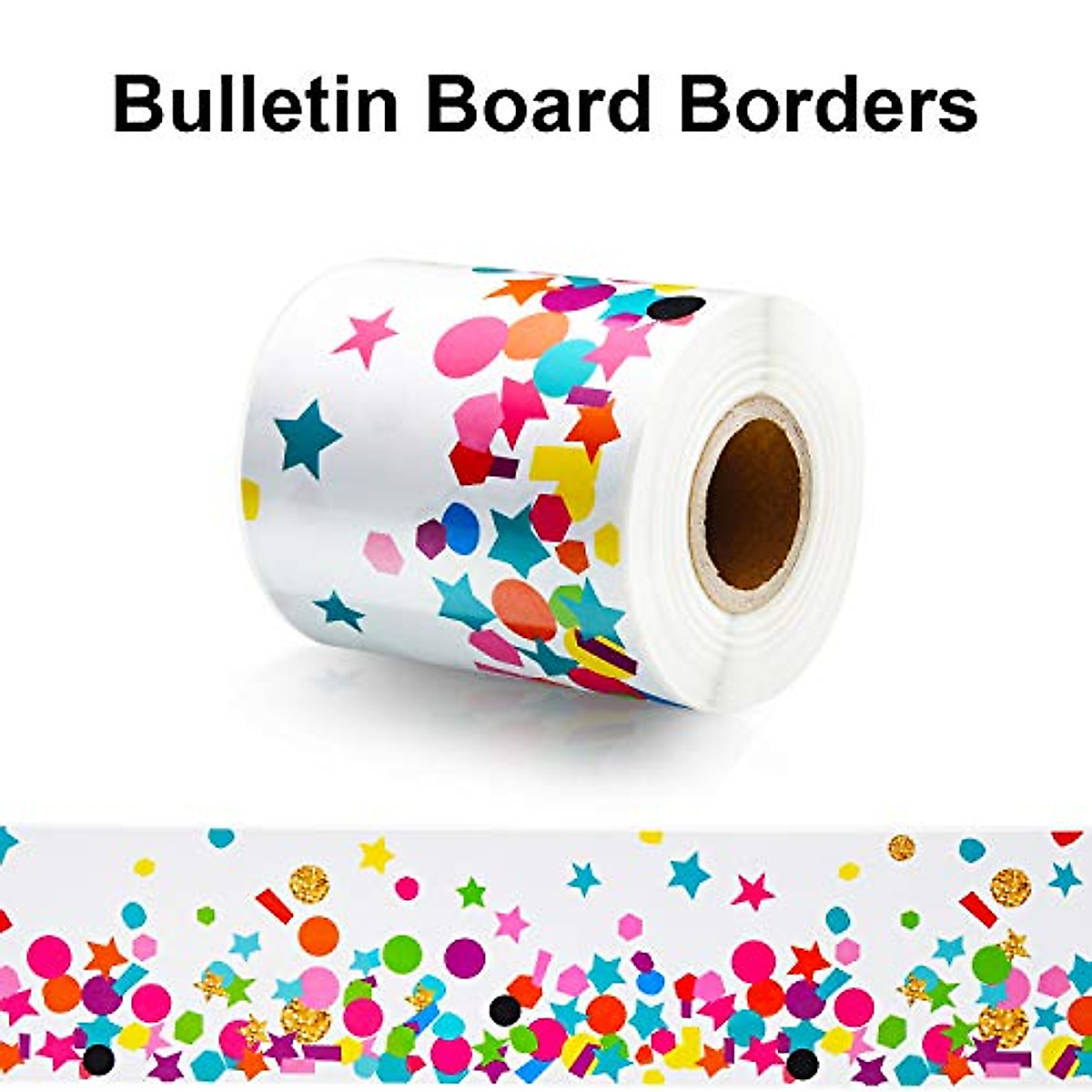 49 Feet Bulletin Board Borders School Themed Decorative Stickers Confetti Teaching Press Border for School Classroom Display Decoration (Color 2)