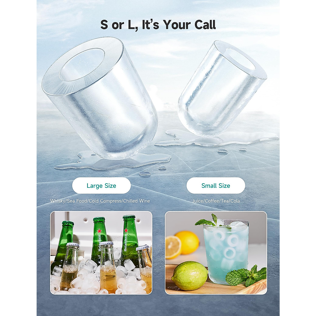 HiCOZY Countertop Ice Maker with Handle, Ice in 6Mins, 26 lbs/Day,Portable Ice Maker Machine with Self-Cleaning for Apartment/Under Cabinet/Kitchen/Office/Camping/RV/Home Bar(Black)