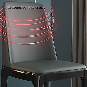 RILOOP Dining Chairs,Modern Pu Leather High Back Padded Soft Seat with Wooden Legs for Home Restaurant/White/Walnut Copper Sleeve