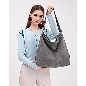 Tote Bag Women Large Crossbody Bag Stylish Handbag for Women Corduroy Hobo Bag Fashion shoulder Bag Purse (Beige)