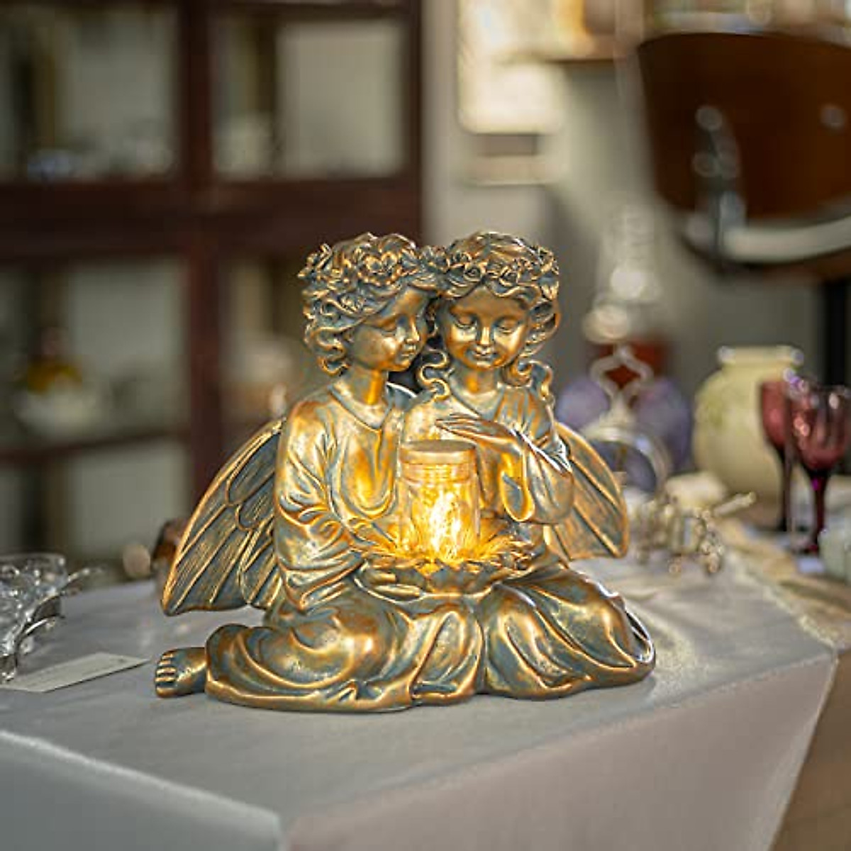 Garden Angel Statue - Praying Peaceful Angel Figurine for Yard, Gardening Gifts for Mom Grandma Lawn Fairy Ornaments Figurines for Outdoor Decor