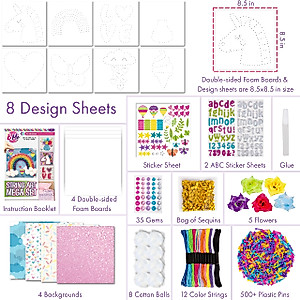 Creative Kids String Art Kit for Kids Age 6+ | 4 Fun Projects in 1 String Art Craft Kit Flower, Heart, Rainbow & Unicorn | String Art Kids Birthday Gifts for Girls & Boys