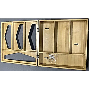 Bamboo Bags Storage for Kitchen drawer organizer, Kitchen organization, Baggie organizer, Ziploc bag organizer, Sandwich Bags UPDATED FOR 2023! Now with hinges, latches, and dividers! (Black)